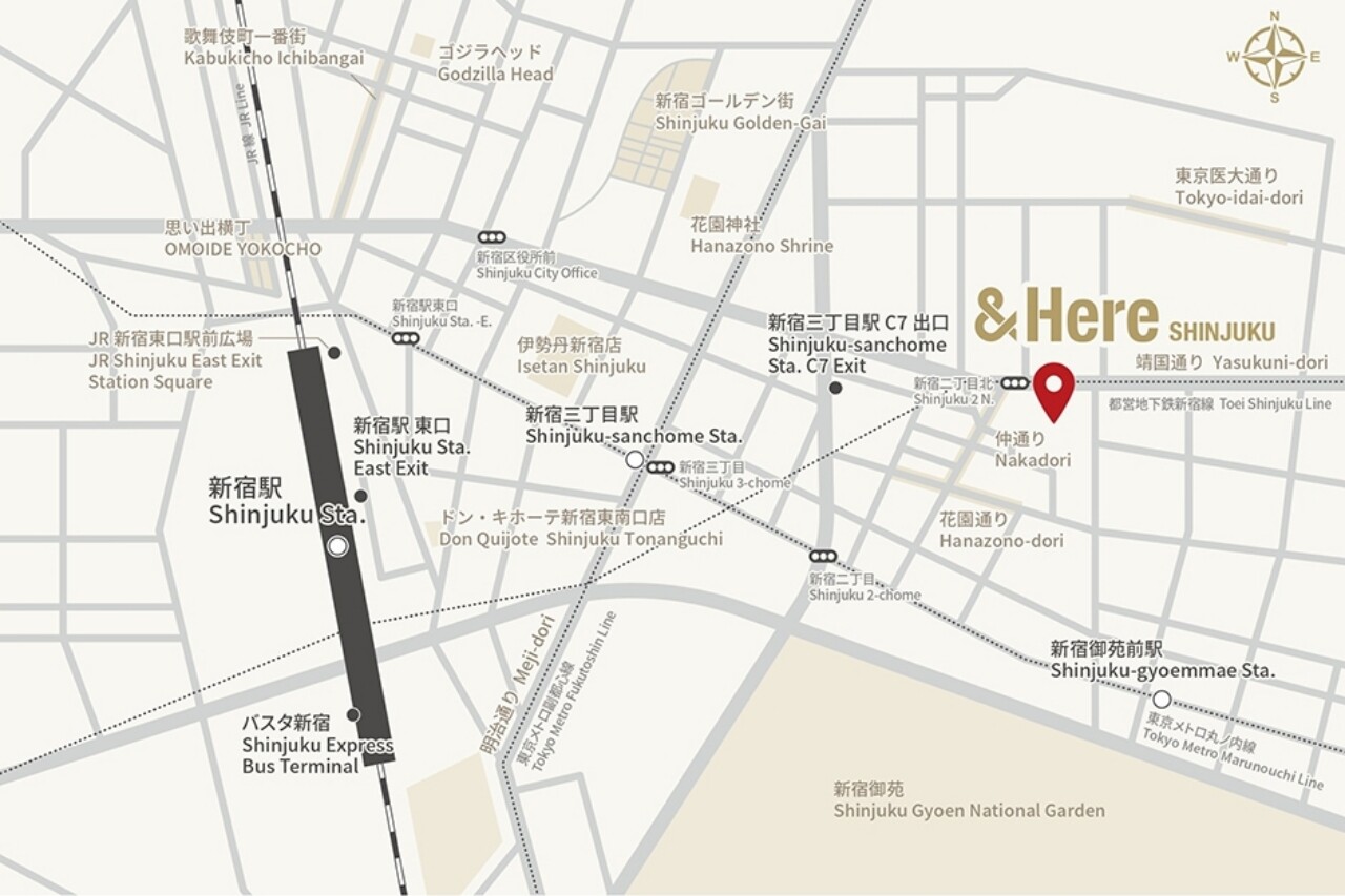 ＆Here｜Andher Tokyo Shinjuku: Multi-person entertainment space, sauna ...